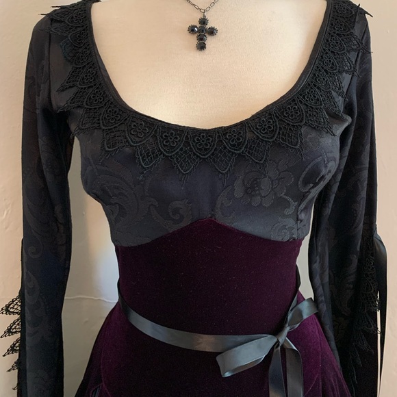 Shrine | Other | Goth Queen Rare Shrine Fulllength Purpleblack Gown For ...